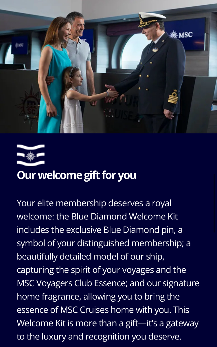 The ship model as a gift Blue Diamond only 1 time - MSC Cruises ...