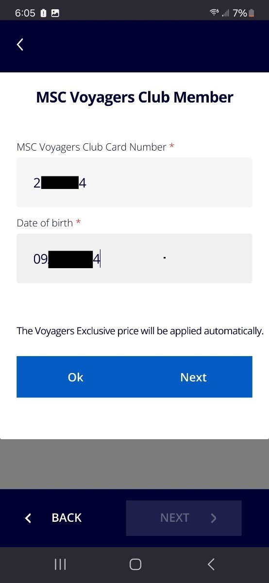 Be careful booking a Voyagers Selection on MSC's mobile website - MSC ...