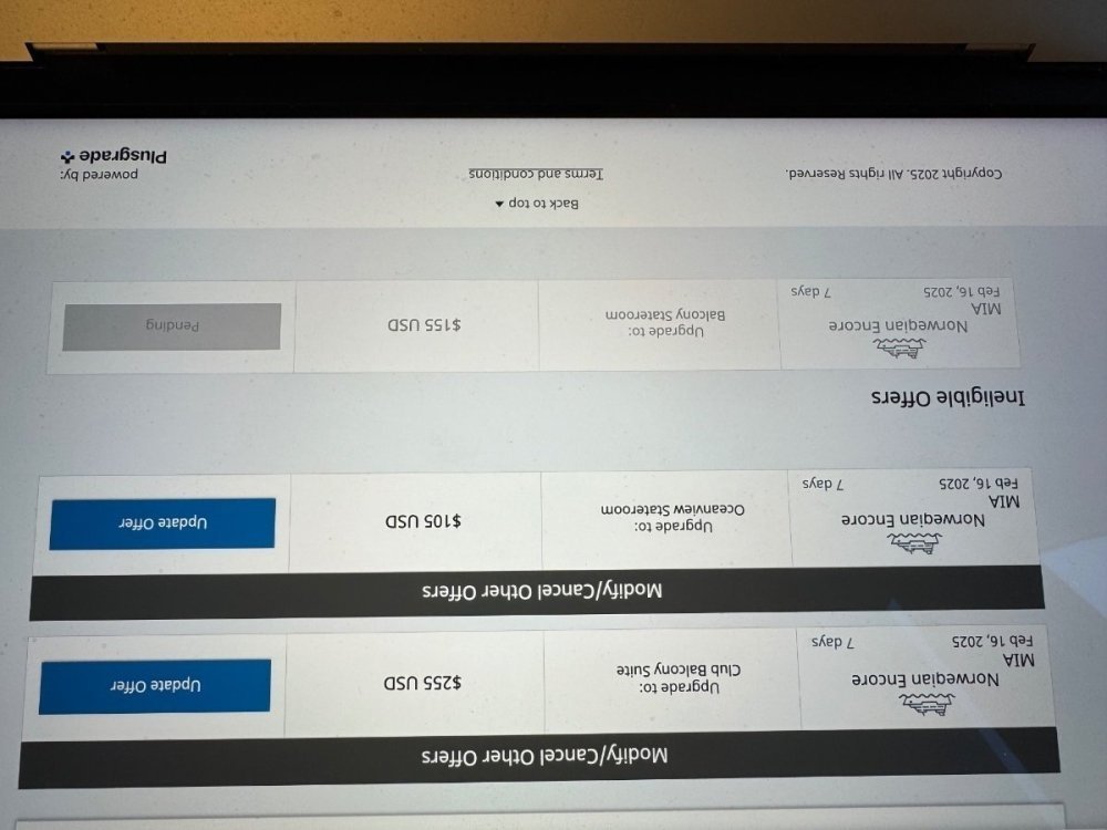 Upgrade Bid Pending - Norwegian Cruise Line - Cruise Critic Community