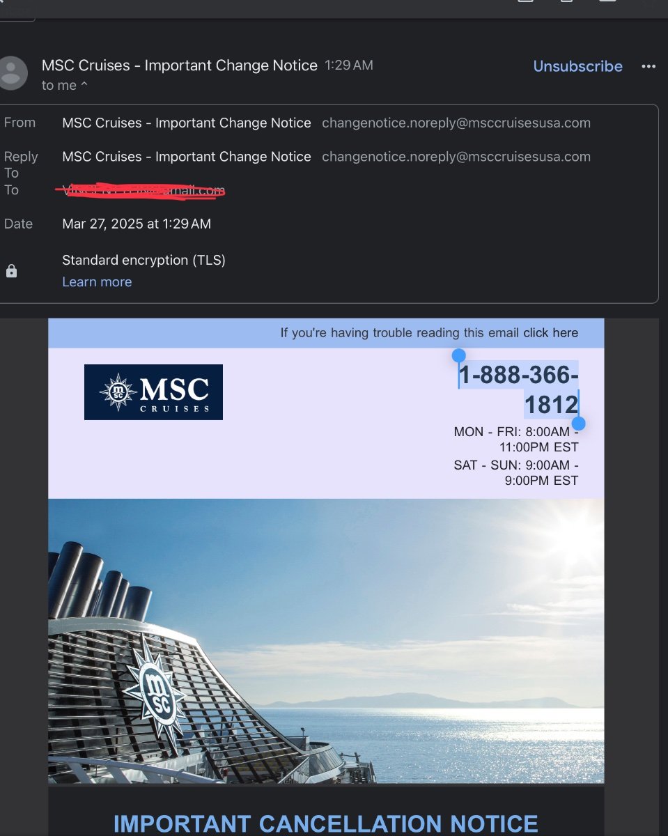 MSC Cancellation - MSC Cruises - Cruise Critic Community
