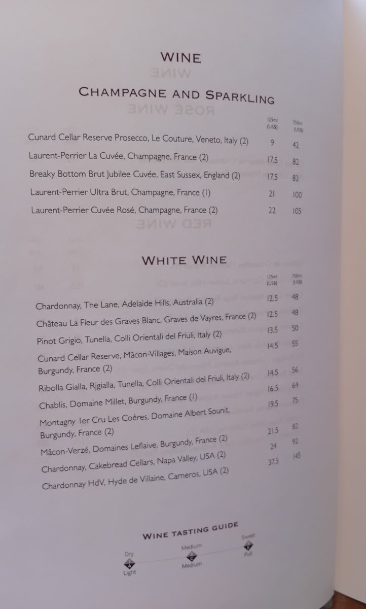 Sir Samuel's Lunch menu. - Cunard Line - Cruise Critic Community
