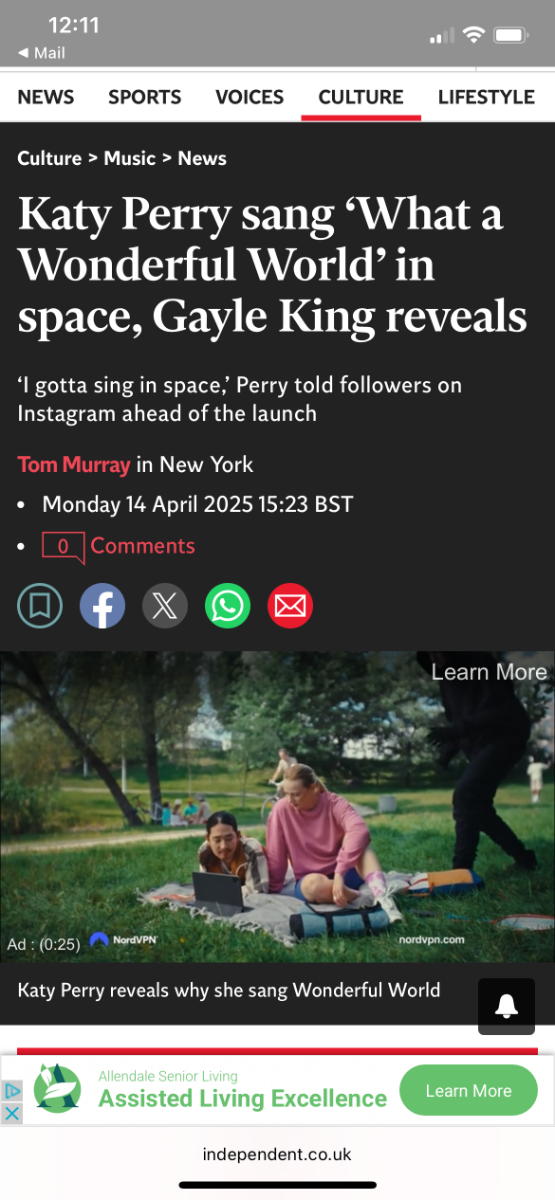 Katy Perry sang our song in space this morning … - Crystal - Cruise ...