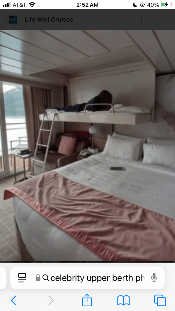 Balcony cabin with one upper berth ok? - Celebrity Cruises - Cruise ...