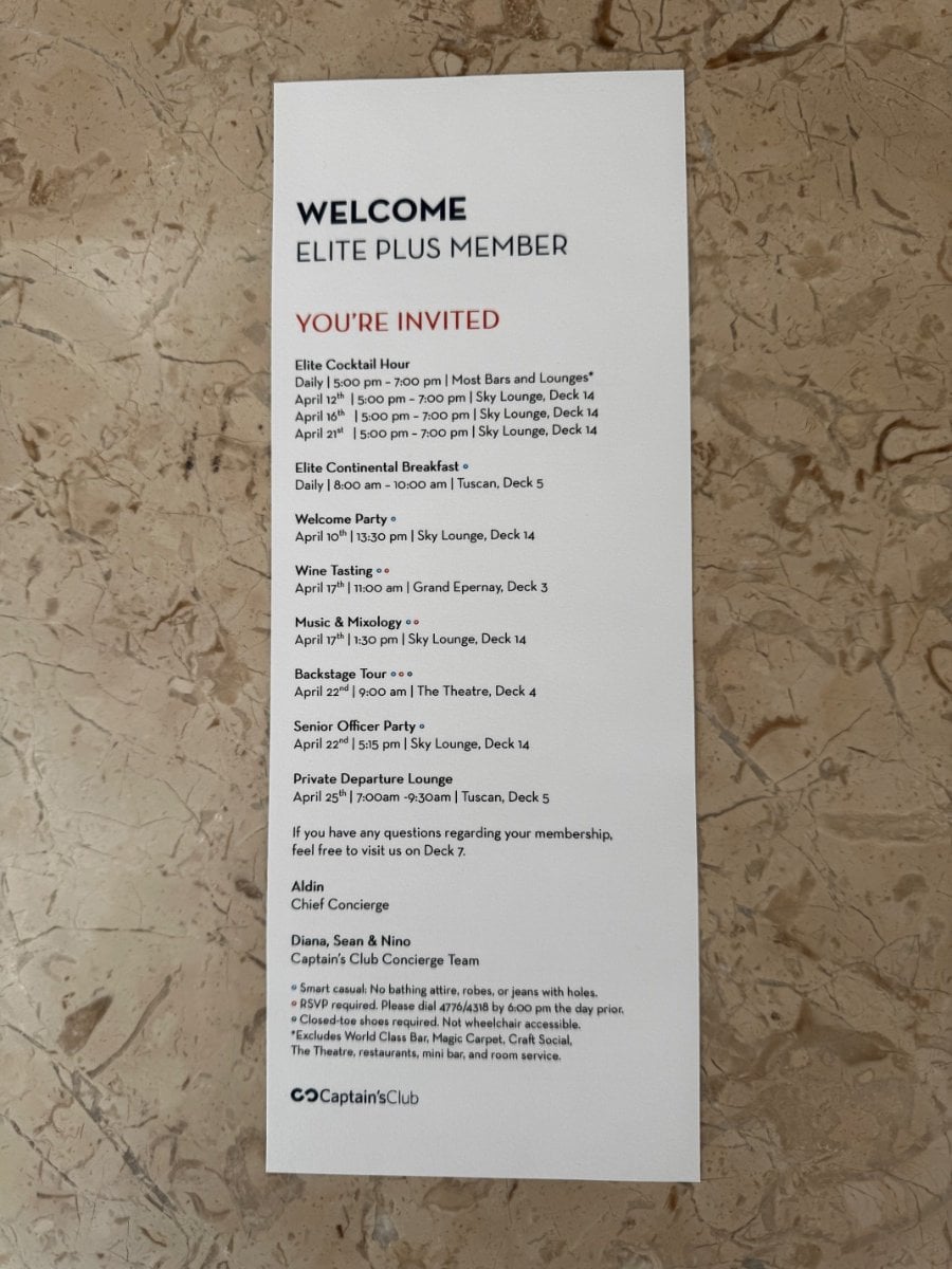 Elite Plus benefits - Celebrity Cruises - Cruise Critic Community
