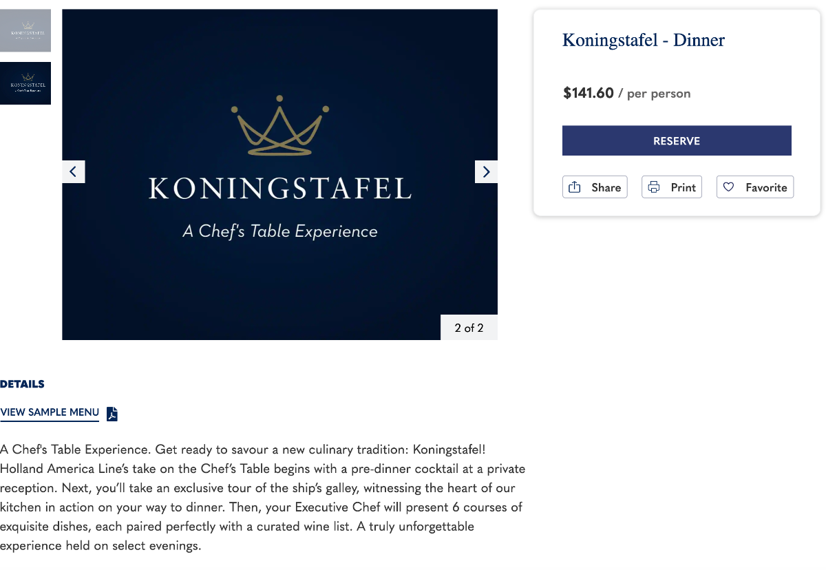 Koningstafel on oosterdam (or anywhere.) - Holland America Line ...
