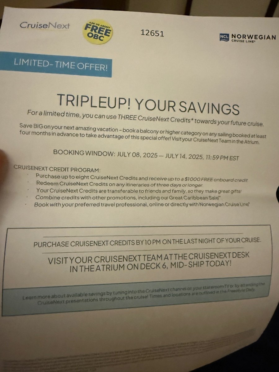 NCL Triple Up Offers - Page 2 - Norwegian Cruise Line - Cruise Critic ...