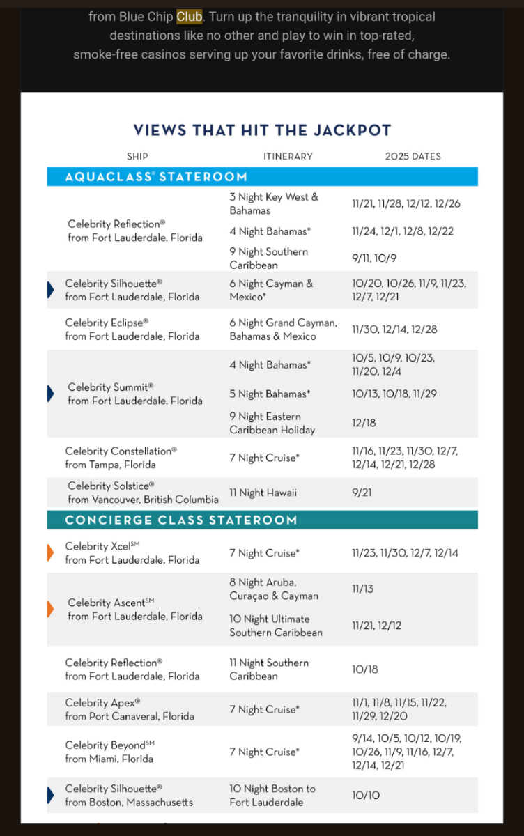 Blue Chip Club - Celebrity Cruises - Cruise Critic Community