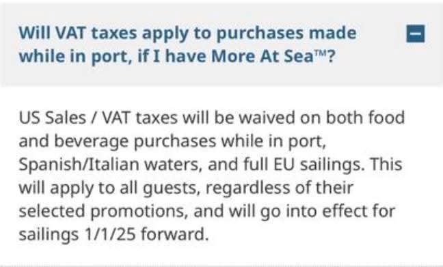 VAT is being charged for drinks even w/ MAS - Page 6 - Norwegian Cruise ...