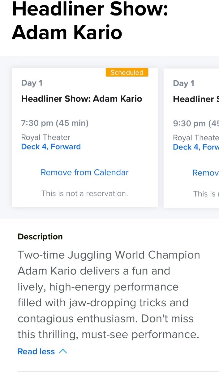 Adam Kario - Not Again, cmon Star - Royal Caribbean International ...