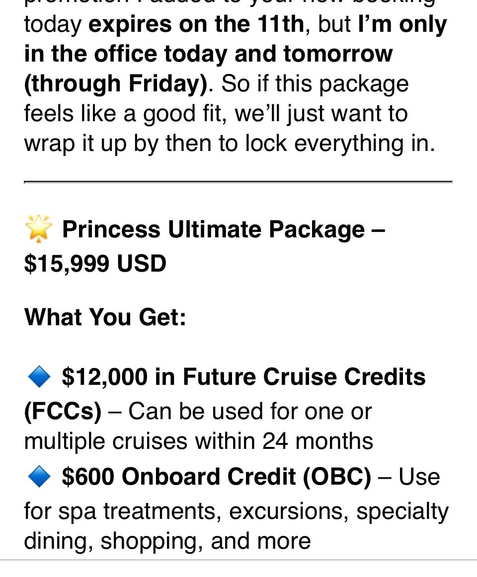 Princess Ultimate Package - Princess Cruises - Cruise Critic Community