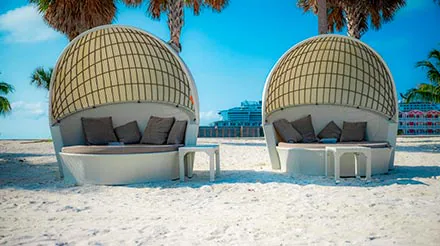 Ocean Cay - New!! Daybed and loungers with clamshell rentals - MSC ...