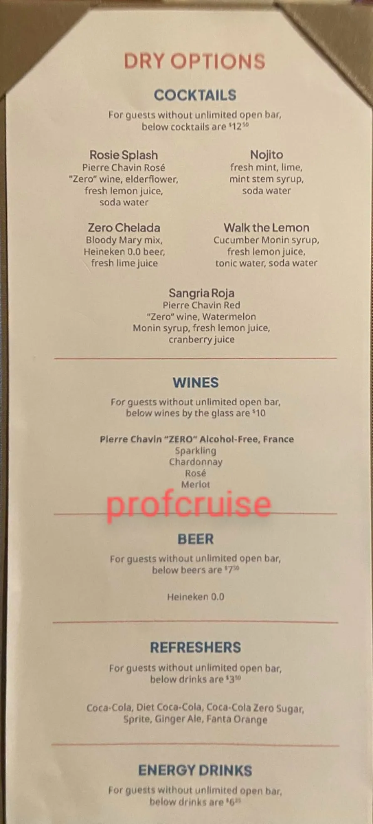 Mocktail Pricing - Norwegian Cruise Line - Cruise Critic Community
