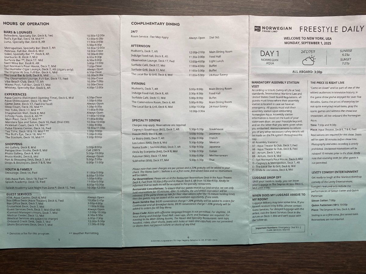 Aqua freestyle daily? - Norwegian Cruise Line - Cruise Critic Community