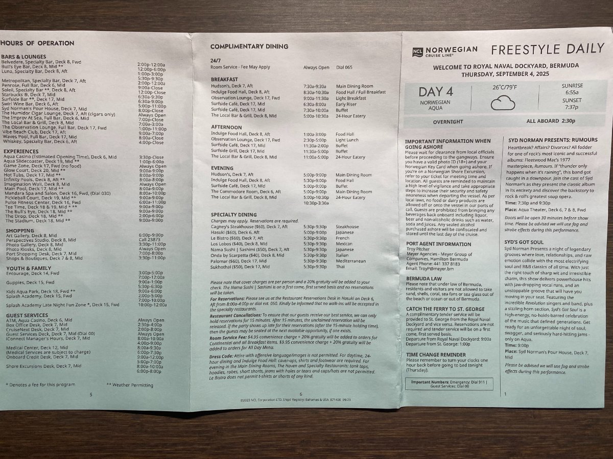 Aqua freestyle daily? - Norwegian Cruise Line - Cruise Critic Community