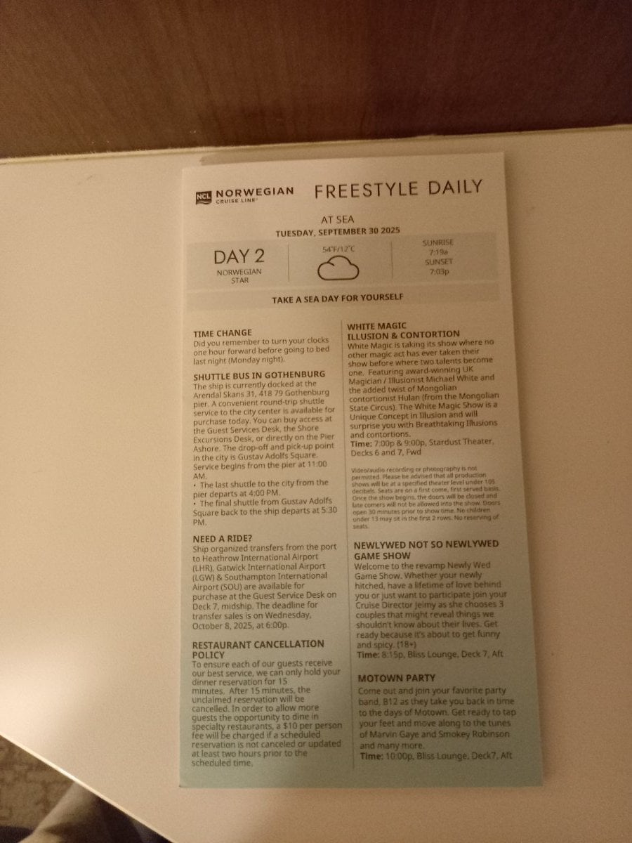 No more paper Freestyle Daily? - Norwegian Cruise Line - Cruise Critic ...