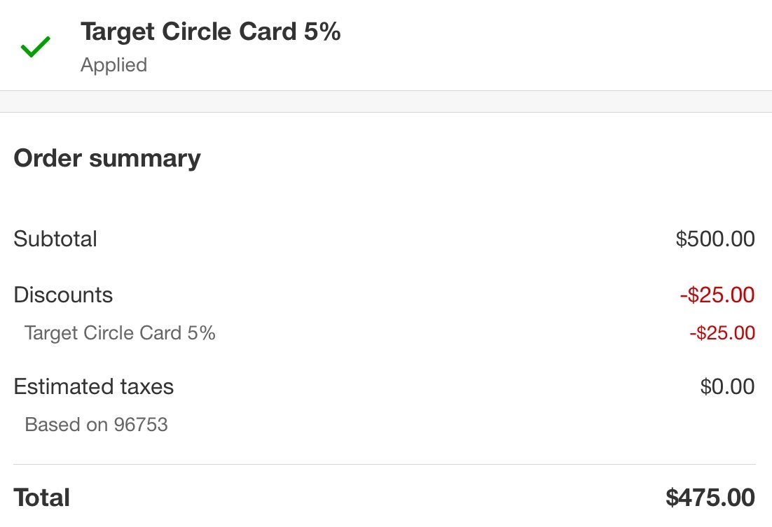 Target Circle Card (Red Card) Purchase of Princess Gift Cards ...