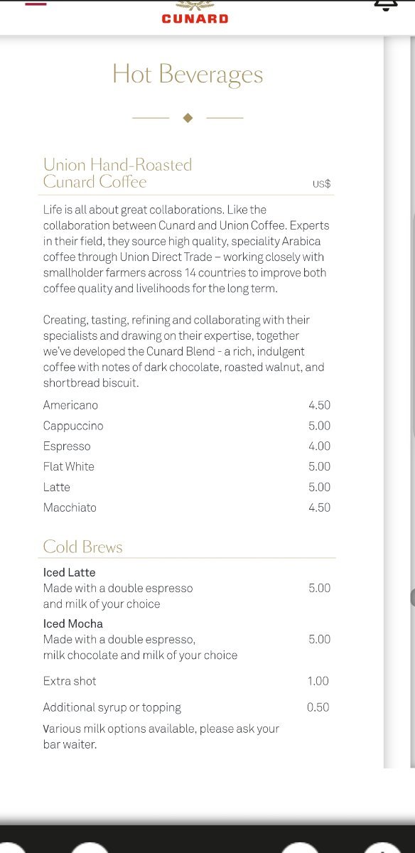 QM2 Drinks Options - Cunard Line - Cruise Critic Community