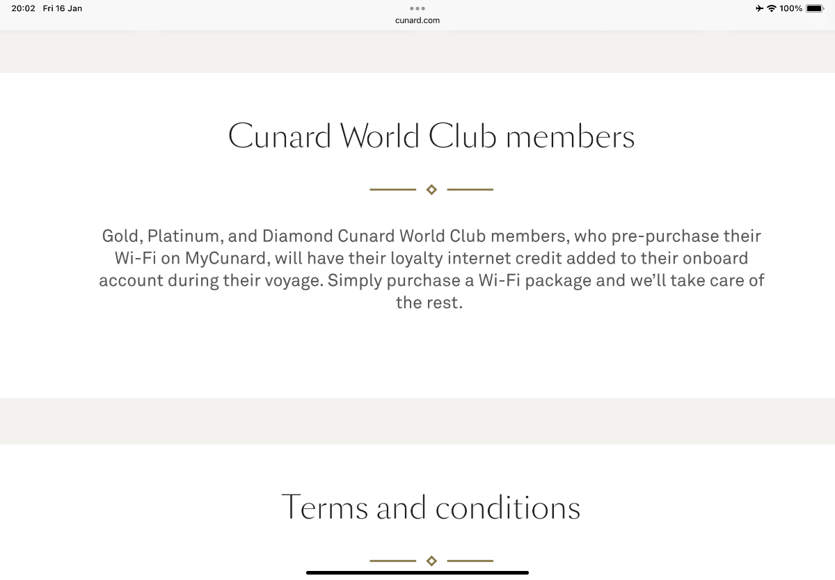 Internet upgrading for Diamond members - Cunard Line - Cruise Critic ...