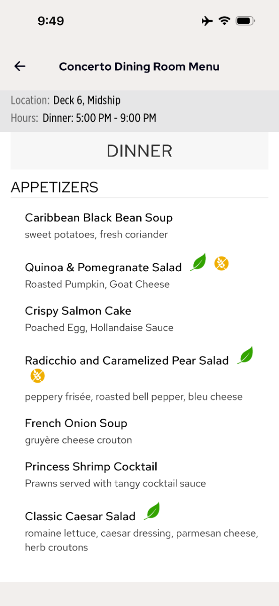 Regal Princess new menus - Page 4 - Princess Cruises - Cruise Critic ...