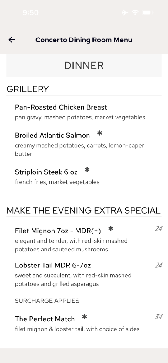 Regal Princess new menus - Page 4 - Princess Cruises - Cruise Critic ...