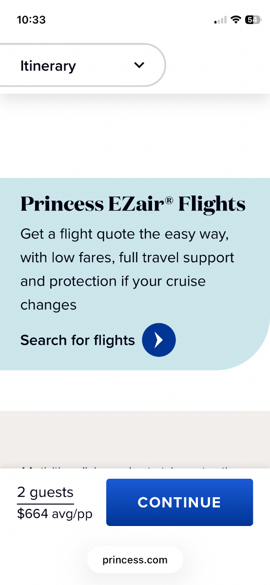 Flight Quotes are back. - Princess Cruises - Cruise Critic Community