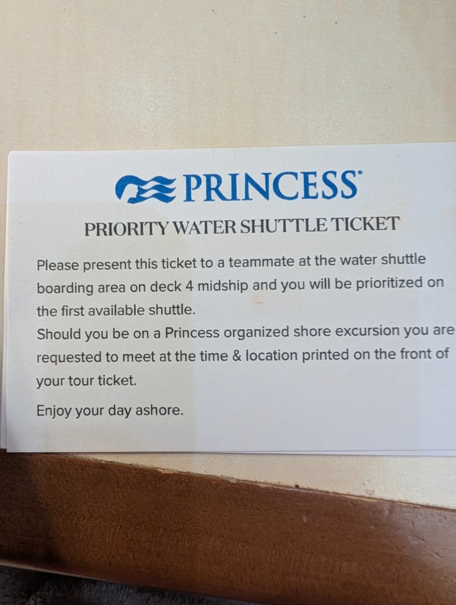 How does priority tendering work? - Princess Cruises - Cruise Critic ...