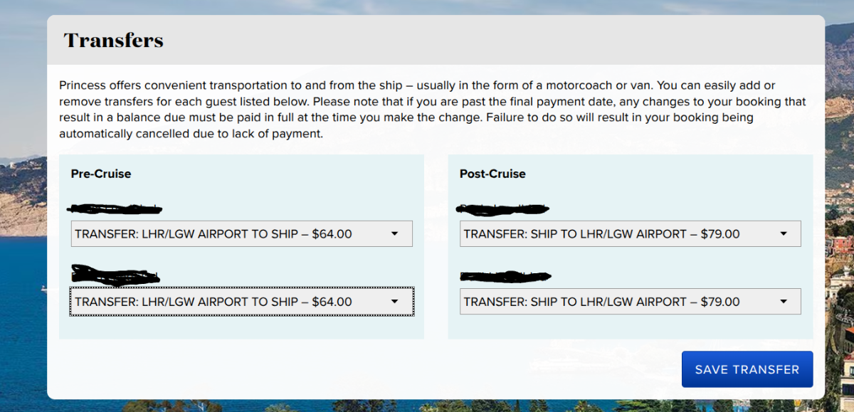 Southampton transfers - Princess Cruises - Cruise Critic Community
