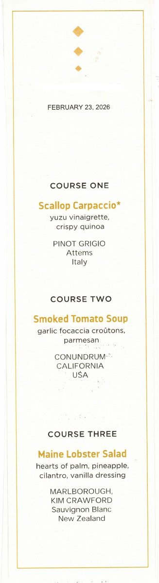 Chef's Table Menu - Feb 2026 - Royal Caribbean International - Cruise ...