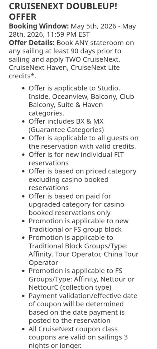 CruiseNext TRIPLE UP Promotion dates - Norwegian Cruise Line - Cruise ...
