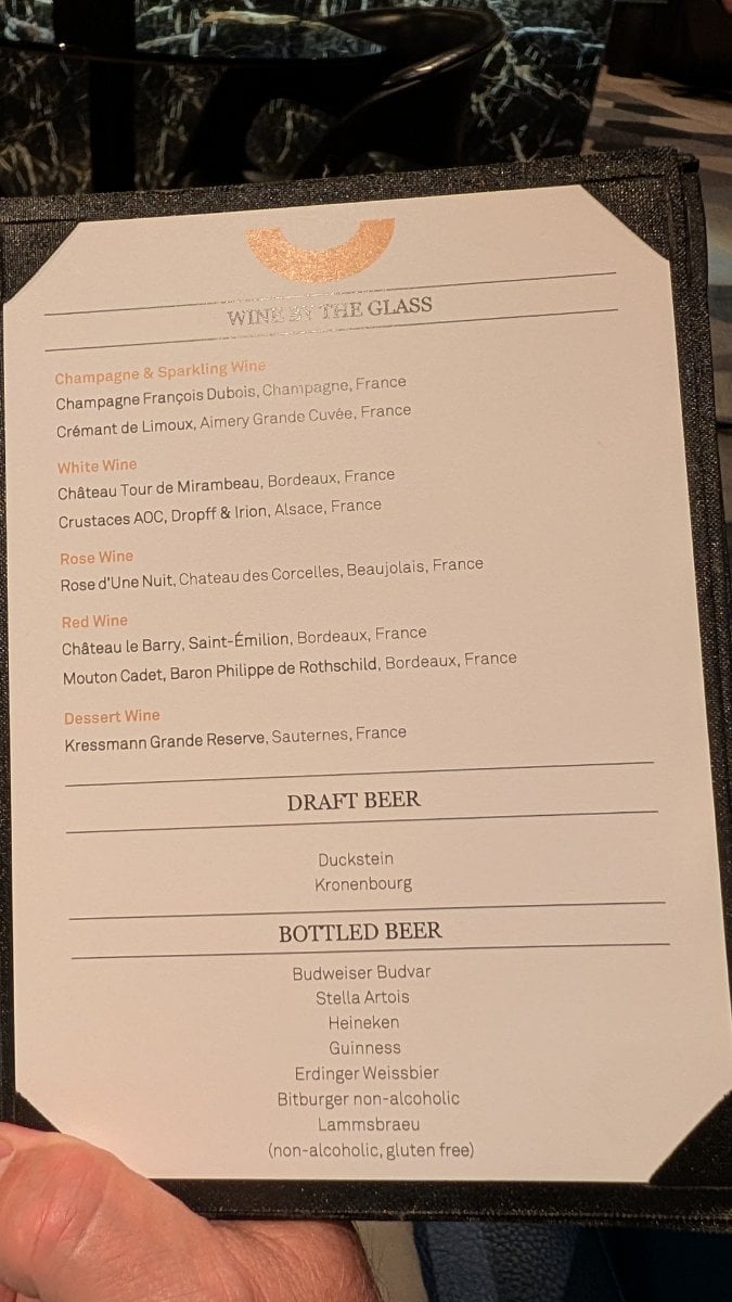 Scenic Diamond "Beautiful Bordeaux" Bar and Wine Menu - River Cruising ...