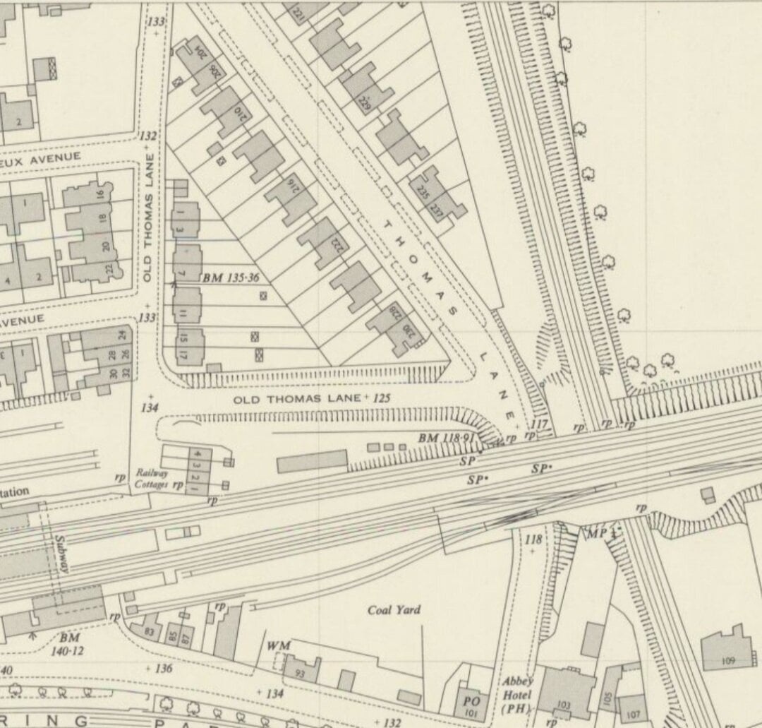 1925 Map showing Old Thomas Lane.jpg - Hornby - Hornby Hobbies Community