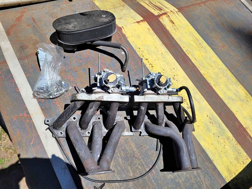 240/300 custom twin 2bbl intake and split exhaust manifold - eBay ...