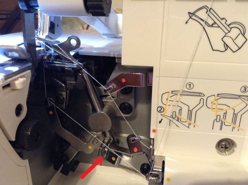 Singer Overlock 14SH754: Rechte Nadel näht nur auf einer Seite! Was tun ...