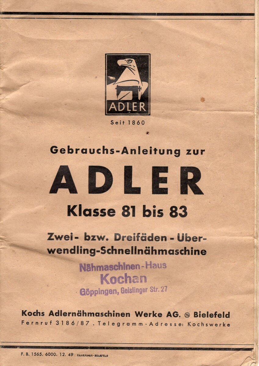 Overlock Dreifäden-Schnellnähmaschine Adler 81 zu verkaufen ...