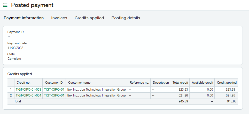 ArPayment Integration missing ArPymtDetails for credit invoices applied ...