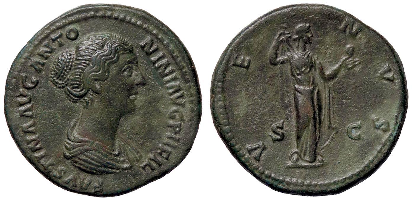 Tooled middle bronze of Faustina the Younger - Roman Imperial Coins ...