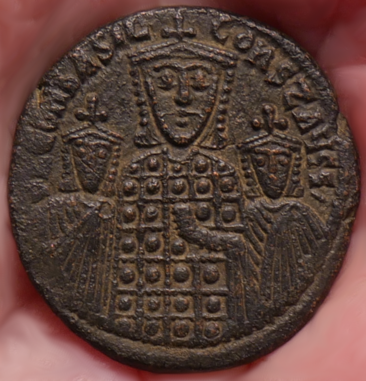 Basil I Æ Follis with Leo (VI) and Constantine... - Byzantine Coins ...