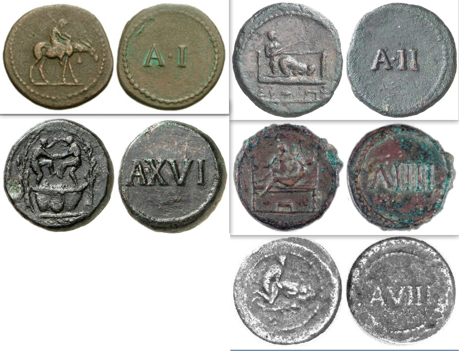 Numbered tesserae/spintriae - overview of types - Roman Imperial Coins ...