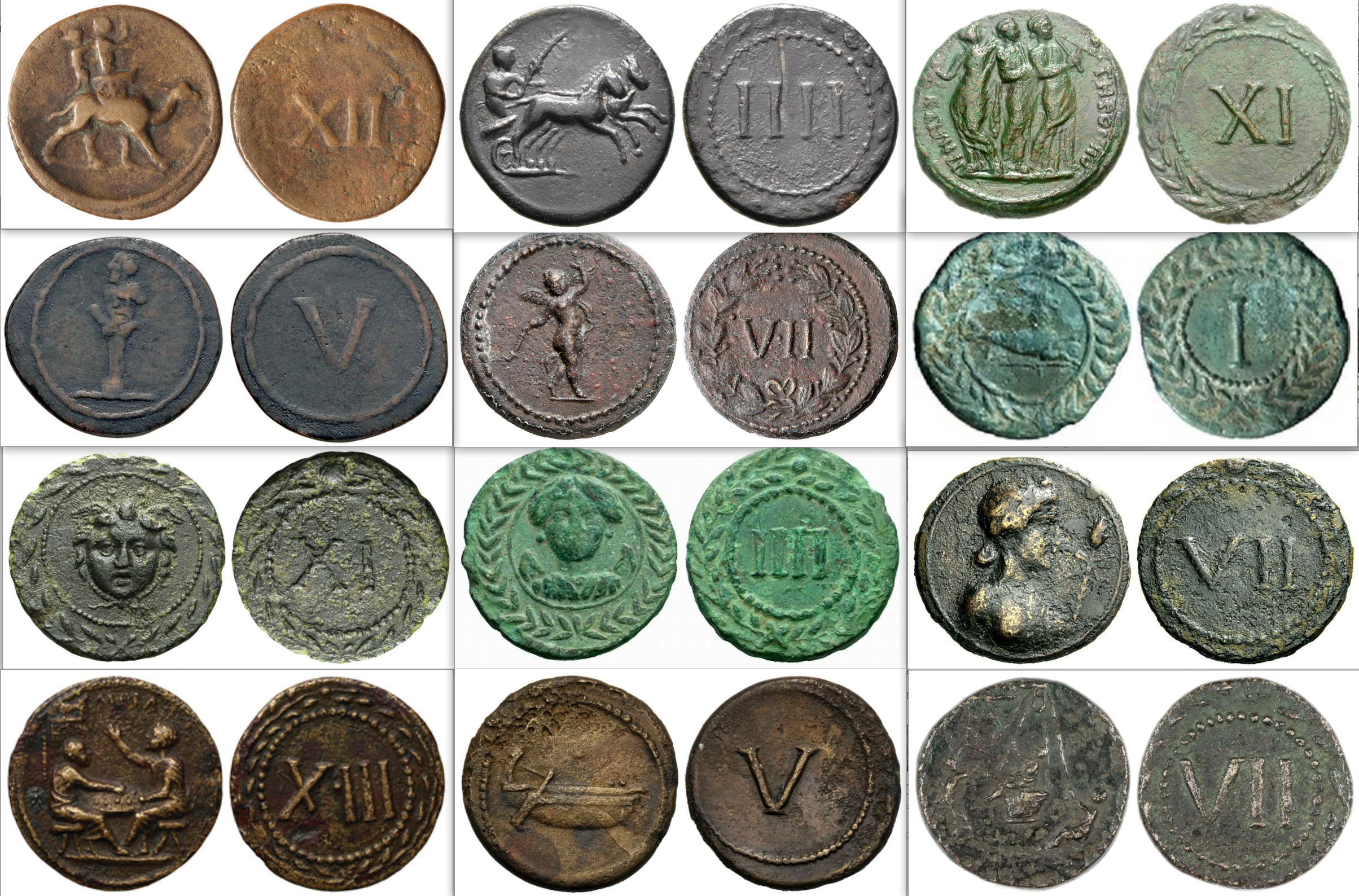 Numbered tesserae/spintriae - overview of types - Roman Imperial Coins ...