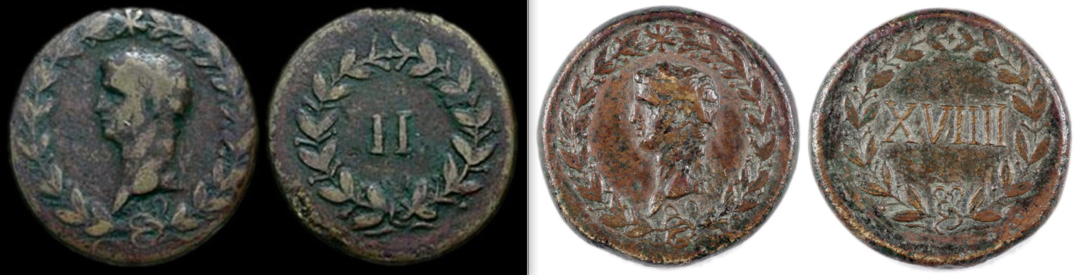 Numbered tesserae/spintriae - overview of types - Roman Imperial Coins ...