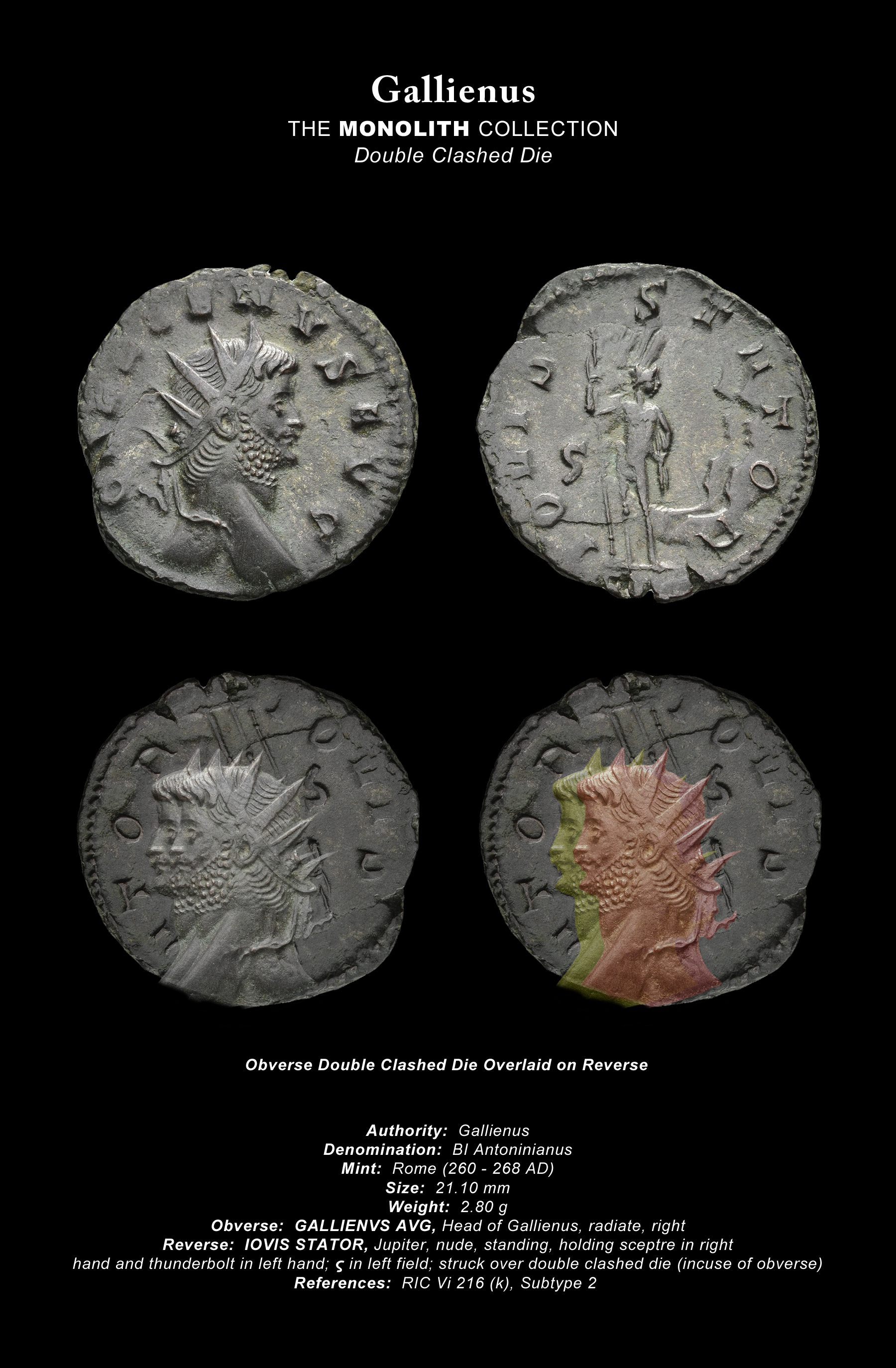 Really Interesting Double Clashed Die - Gallienus - Roman Imperial ...