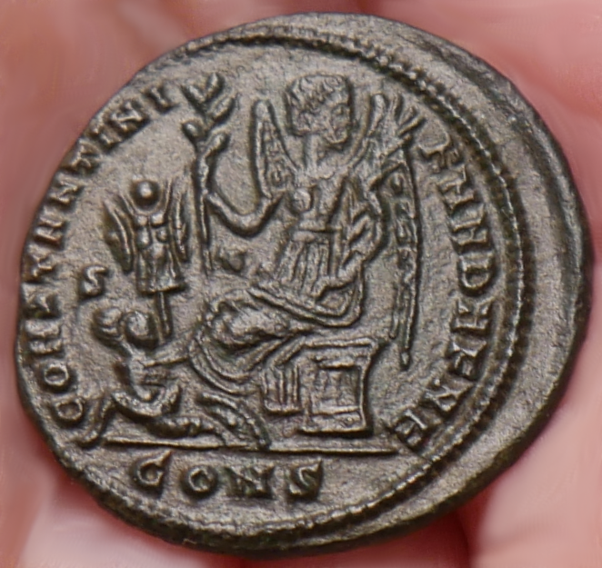 Constantine I Æ Follis, "Eyes to Heaven" - Roman Imperial Coins - Numis ...