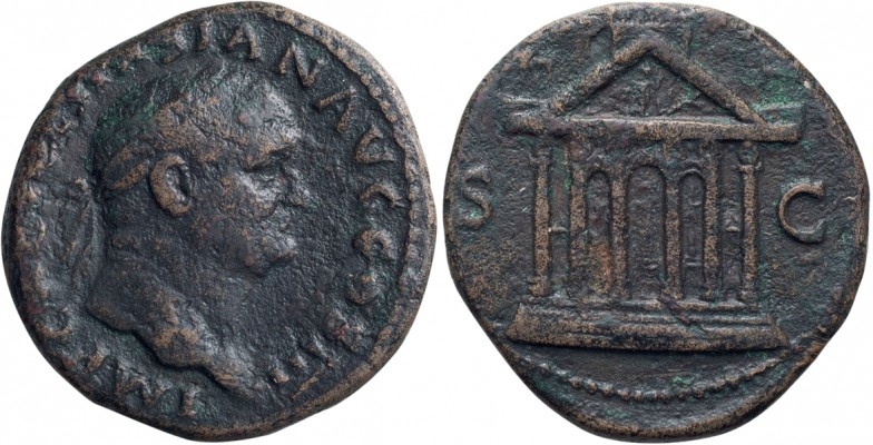 Titus rebuilds the Capitoline Temple - an extremely rare silver ...
