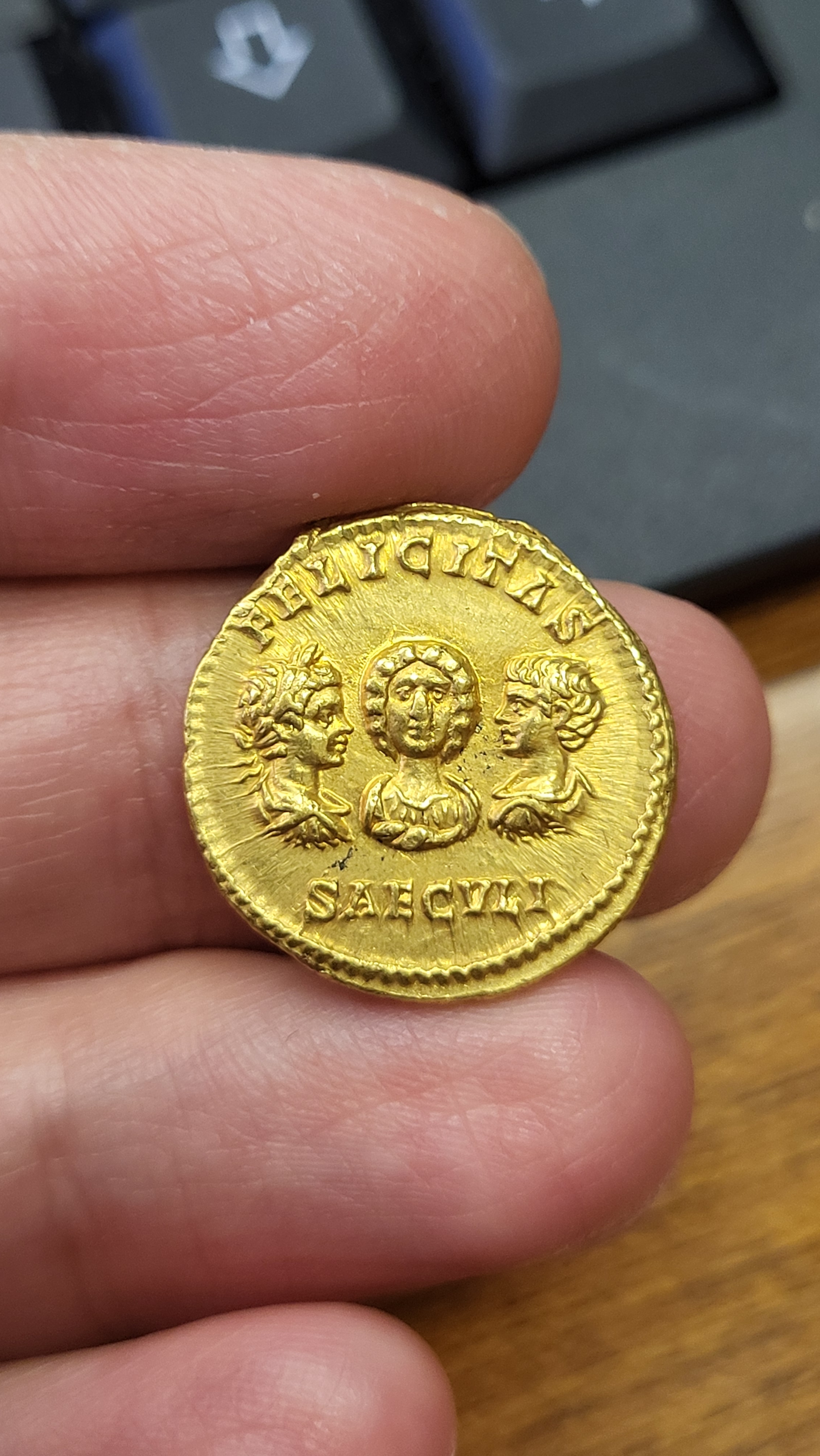 A wonderful aureus featuring Septimius Severus and his family (from the ...