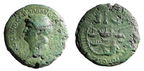 Nero, 54-68 AD. Sestertius, Orichalcum, Port of Ostia. Very Rare ...