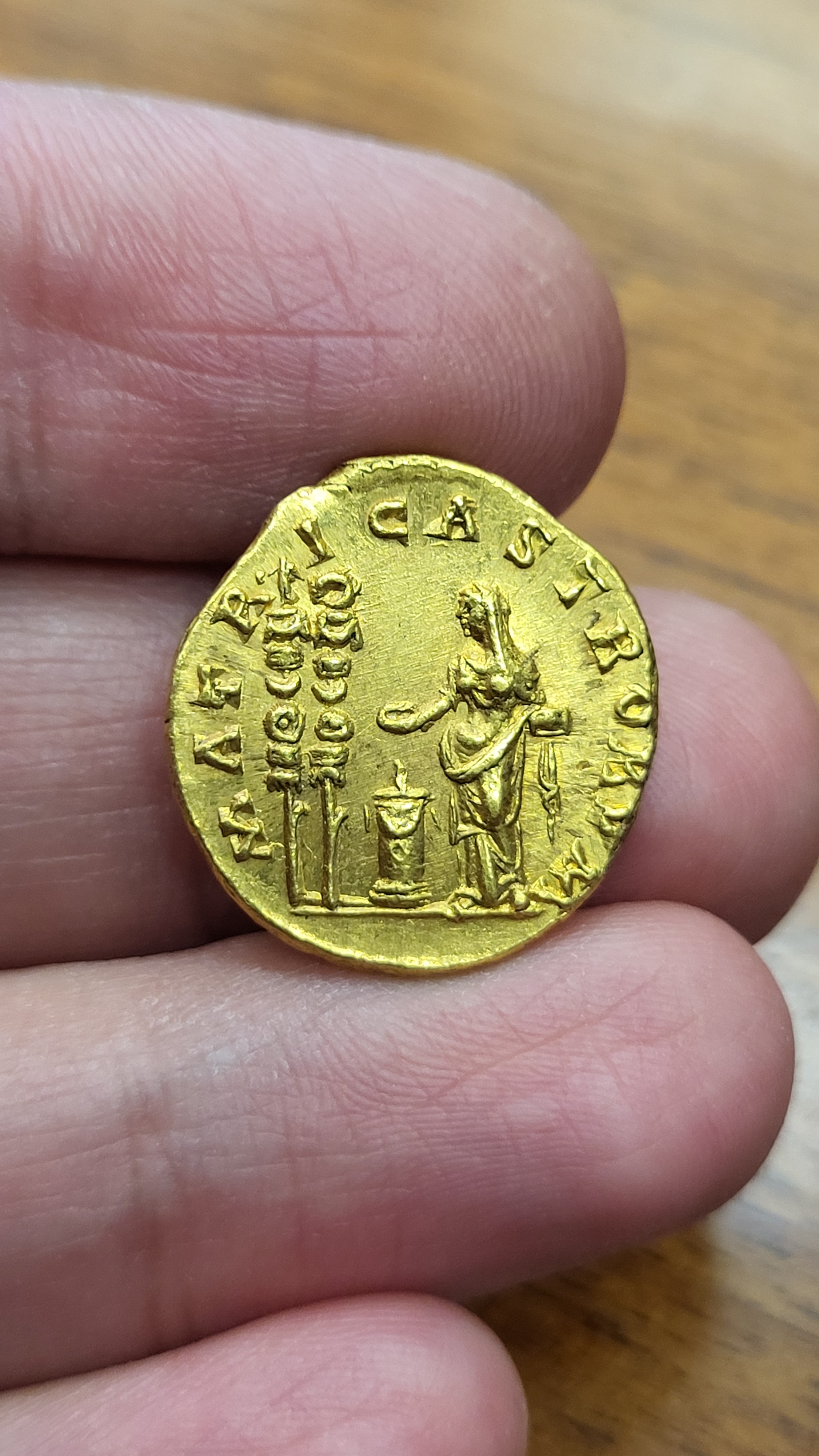 An exceedingly rare aureus of Faustina Minor, wife of Marcus Aurelius ...
