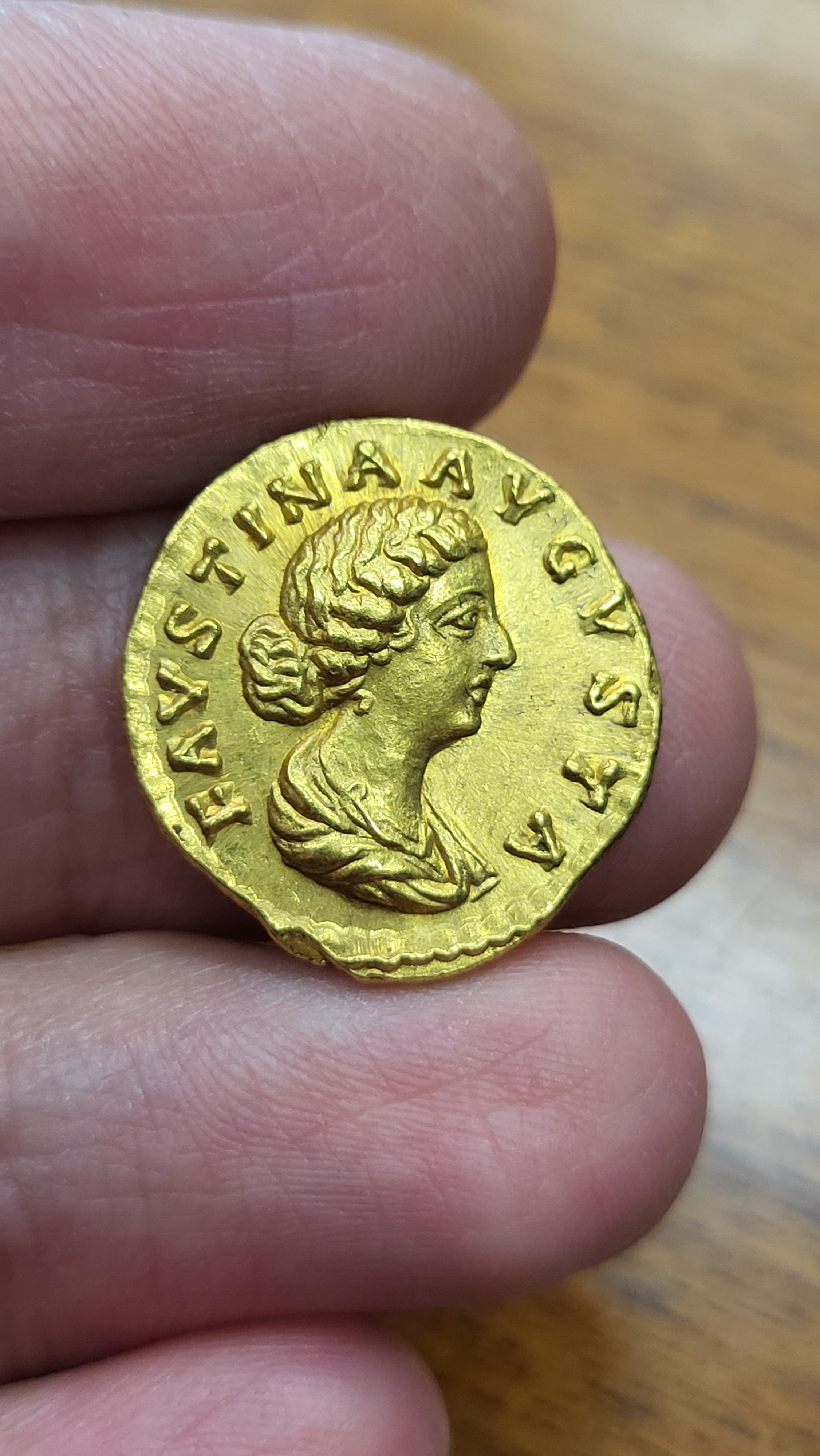 An exceedingly rare aureus of Faustina Minor, wife of Marcus Aurelius ...