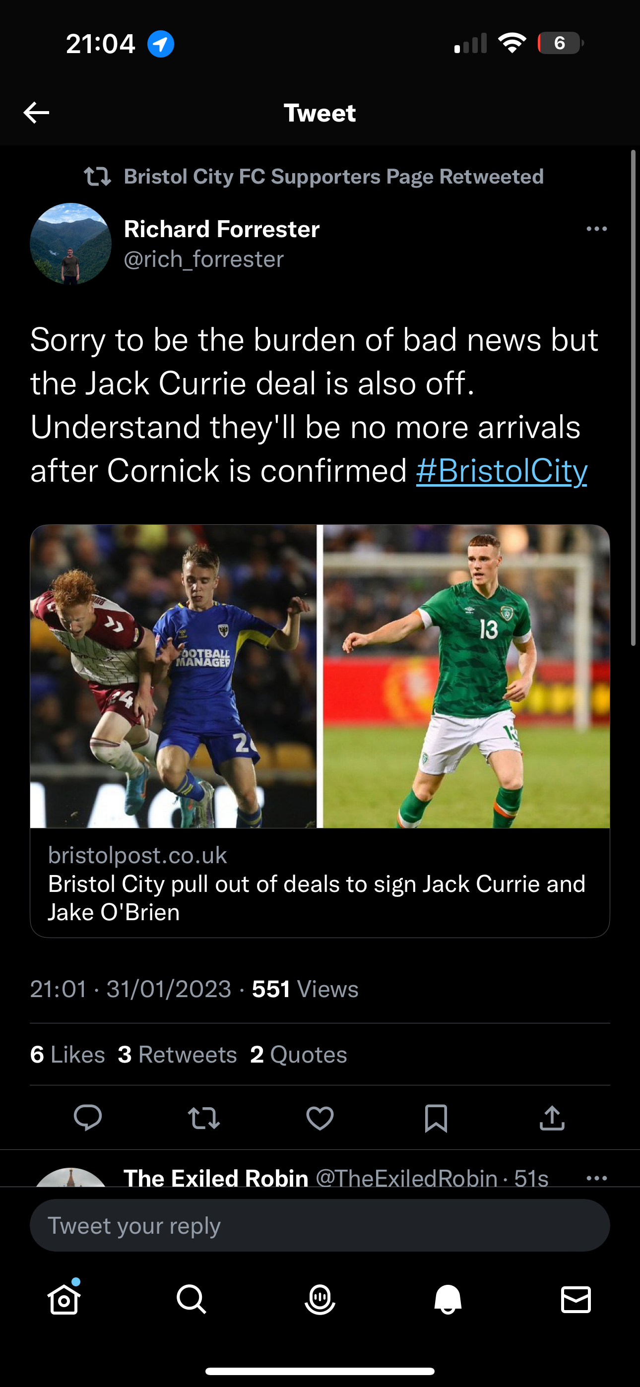 Jack Currie - Transfer Rumours Forum - One Team in Bristol - Bristol ...