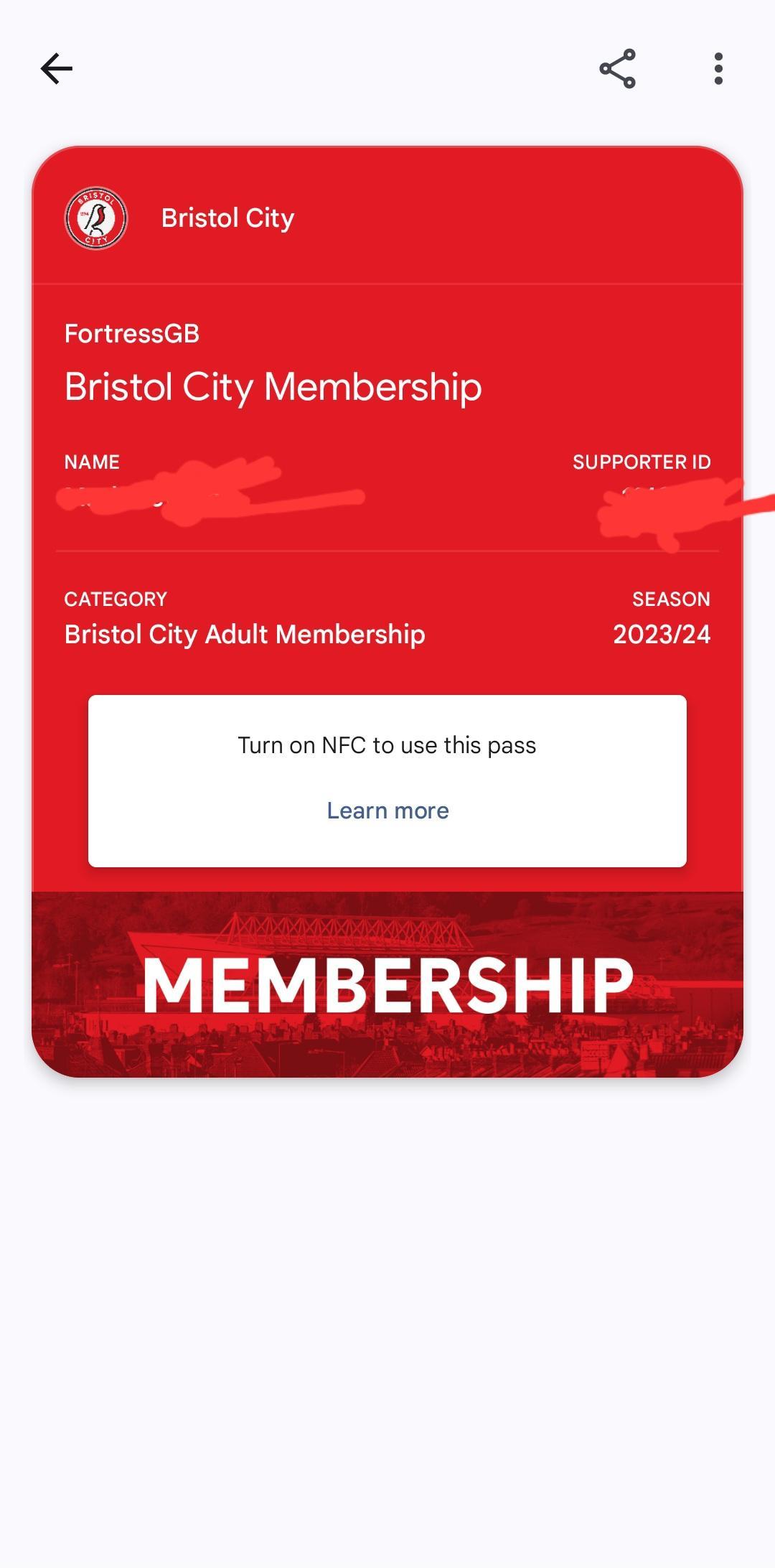 Membership card - Football Chat - OTIB - The Bristol City Forum