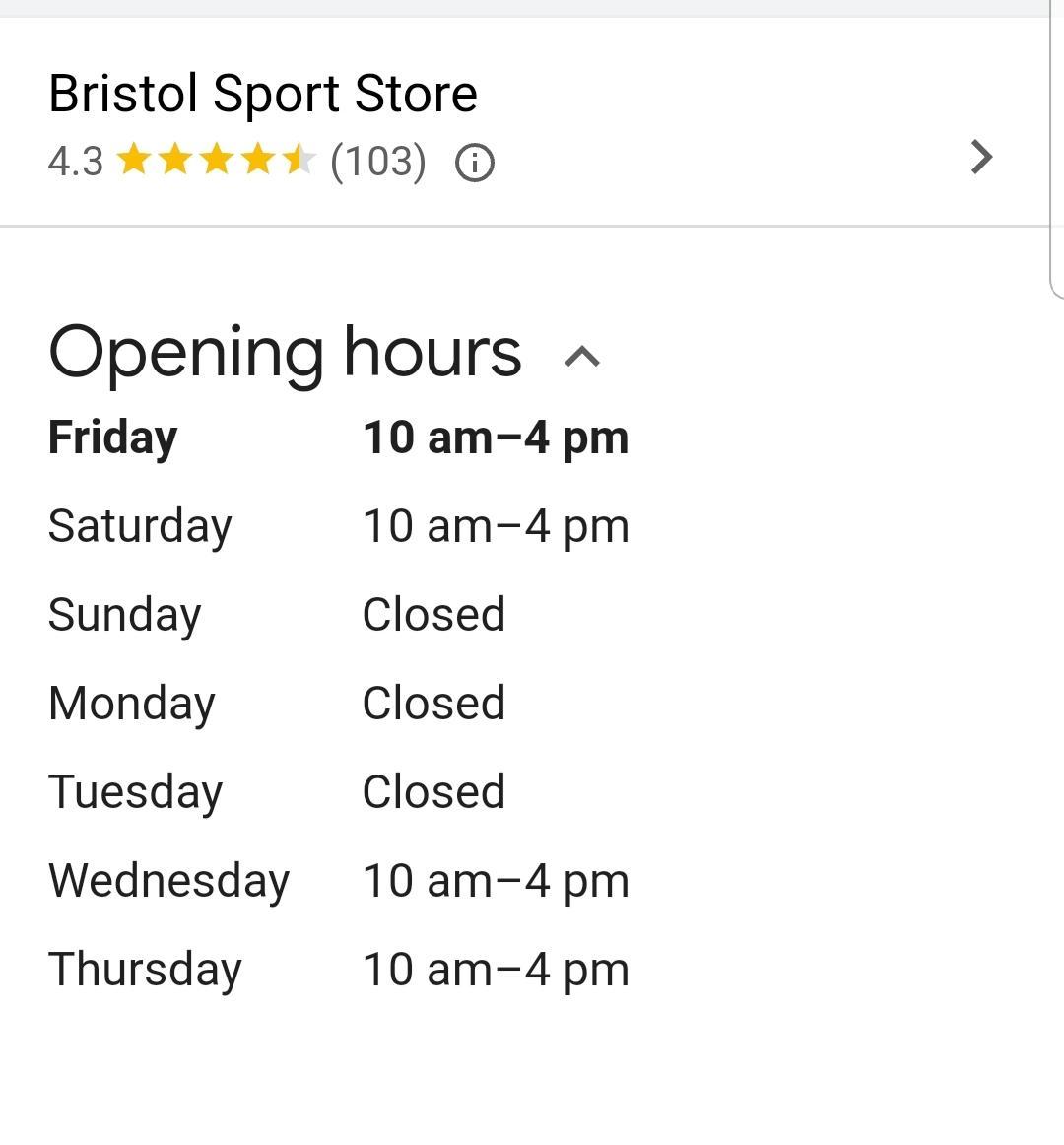 Club Shop Opening Hours - Football Chat - One Team in Bristol - Bristol ...